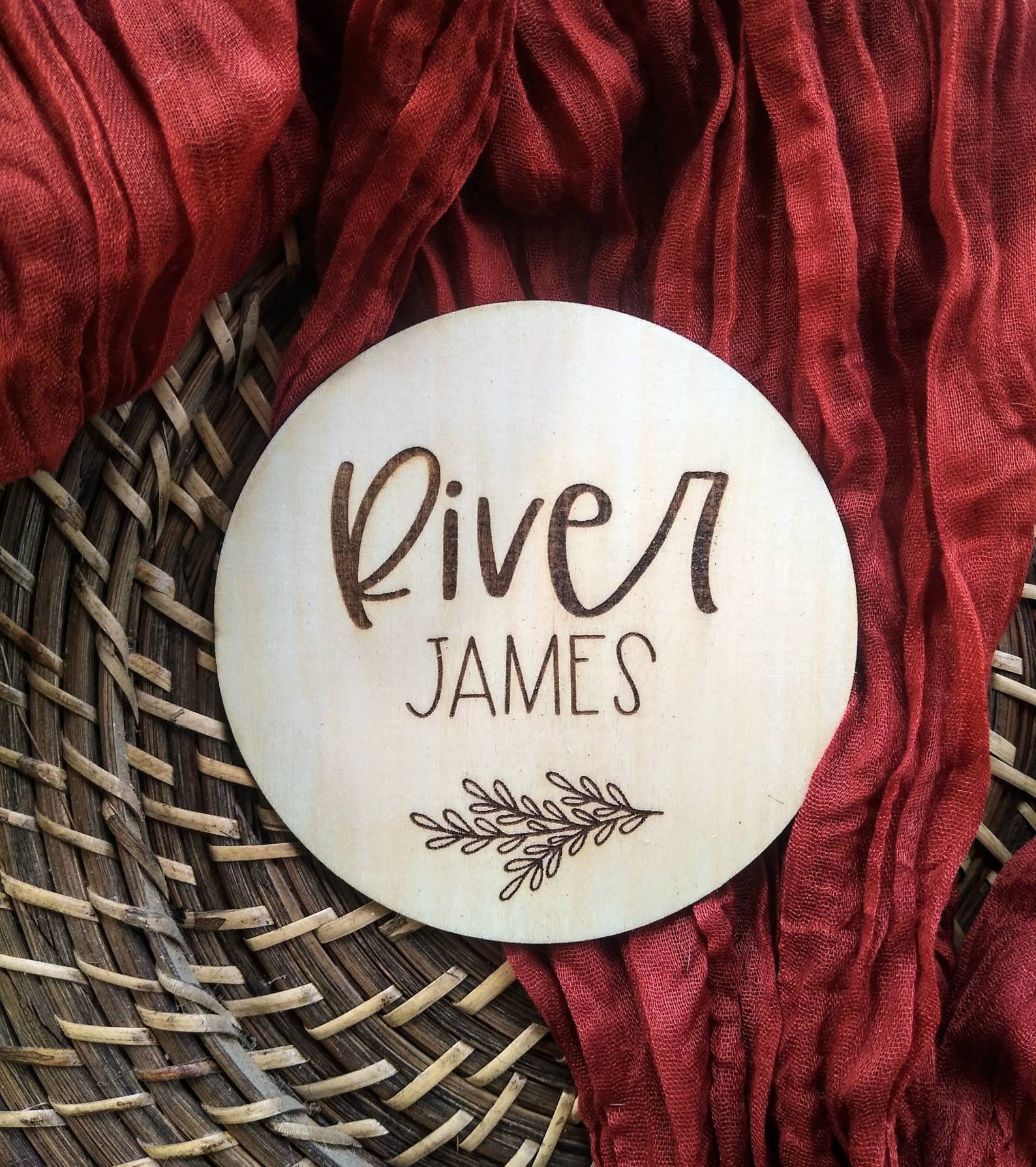 Baby Announcement Decor // Boho Hospital Name Sign // Round - Etsy