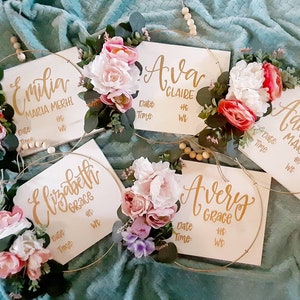 Large Hospital Door Hanger // Metal Hoop Floral Wreath // Pinks White ...