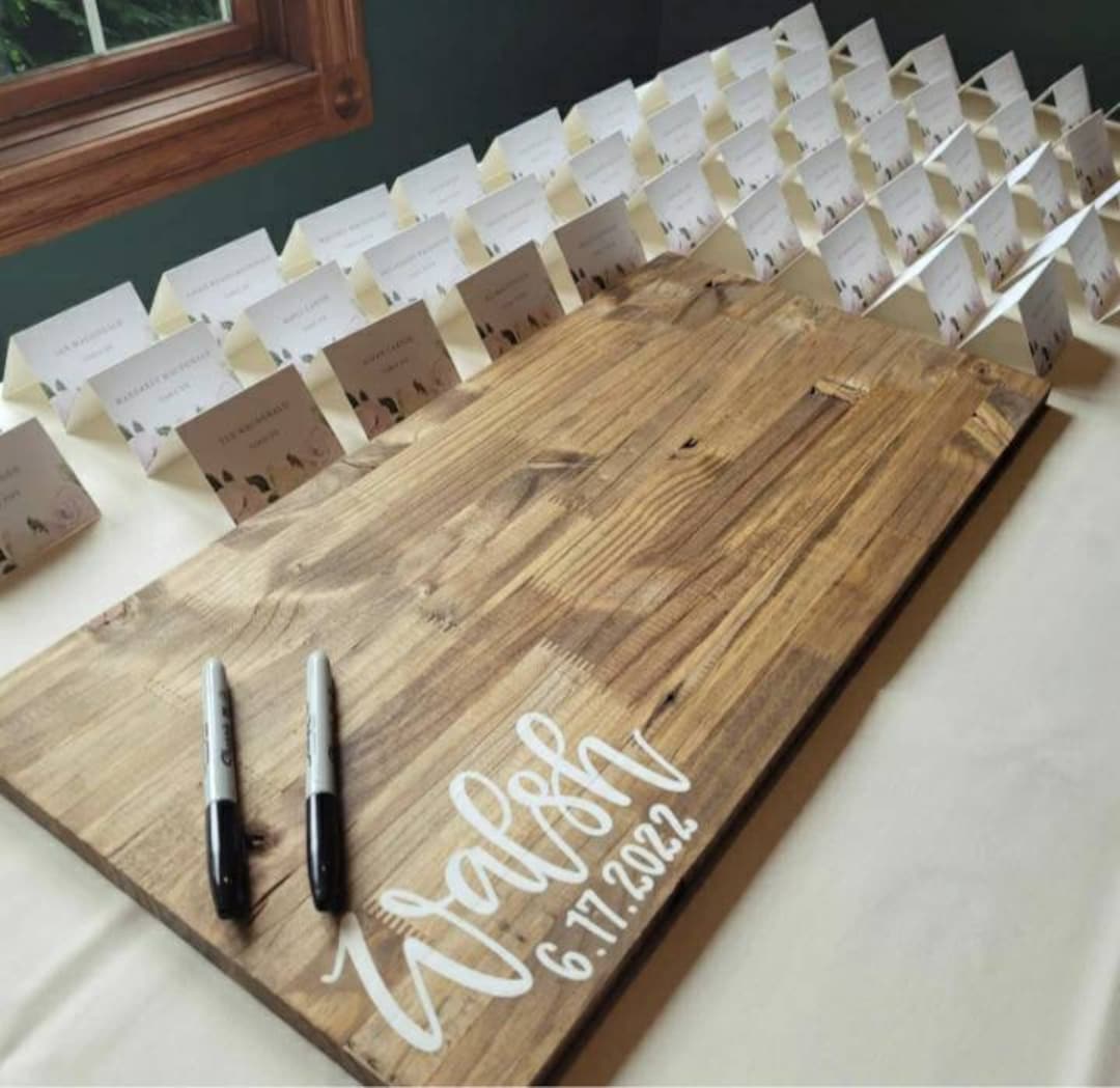 Custom Wood Wedding Guest Book Alternative: Personalized Signing Board ...