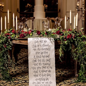 Any Quote or Lyrics! Handlettered Table Scroll // Calligraphy Quote ...