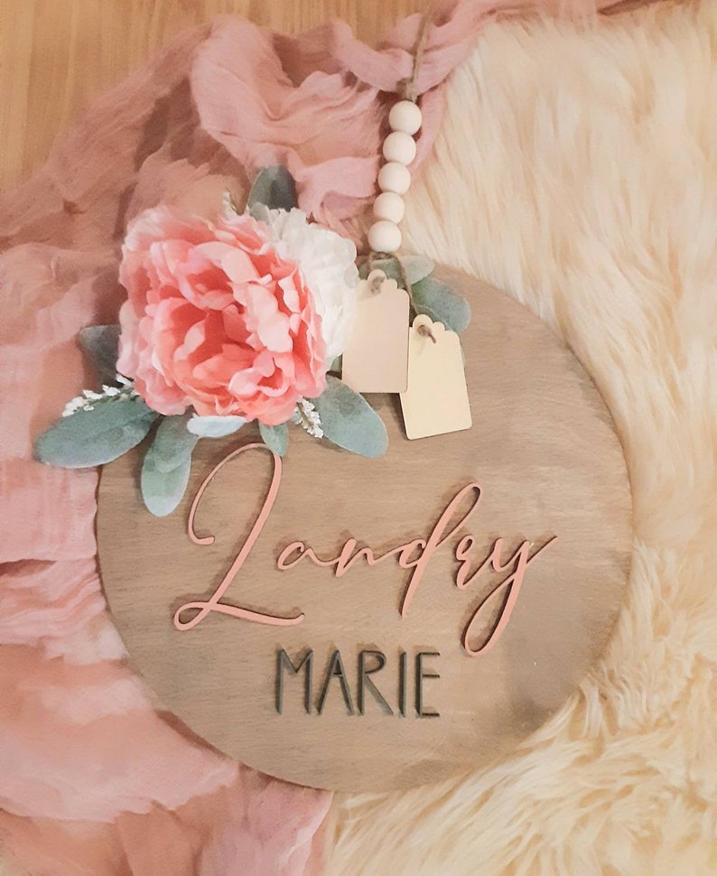 Any Colors 3D Hospital Hanger Name Sign // Boho Bead Wood | Etsy