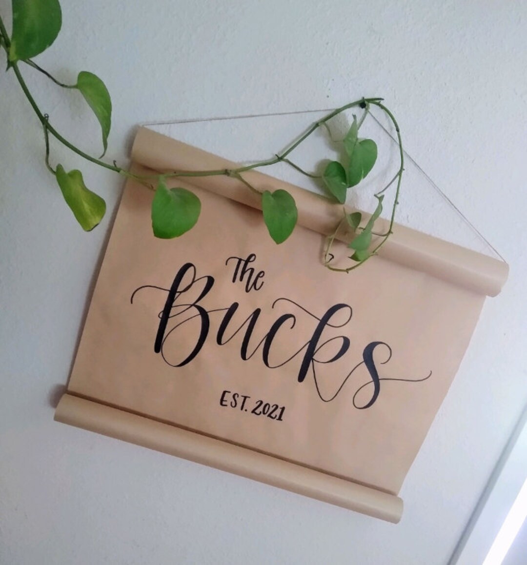 Personalized Family Name Brown Paper Scroll // Last Name Sign ...