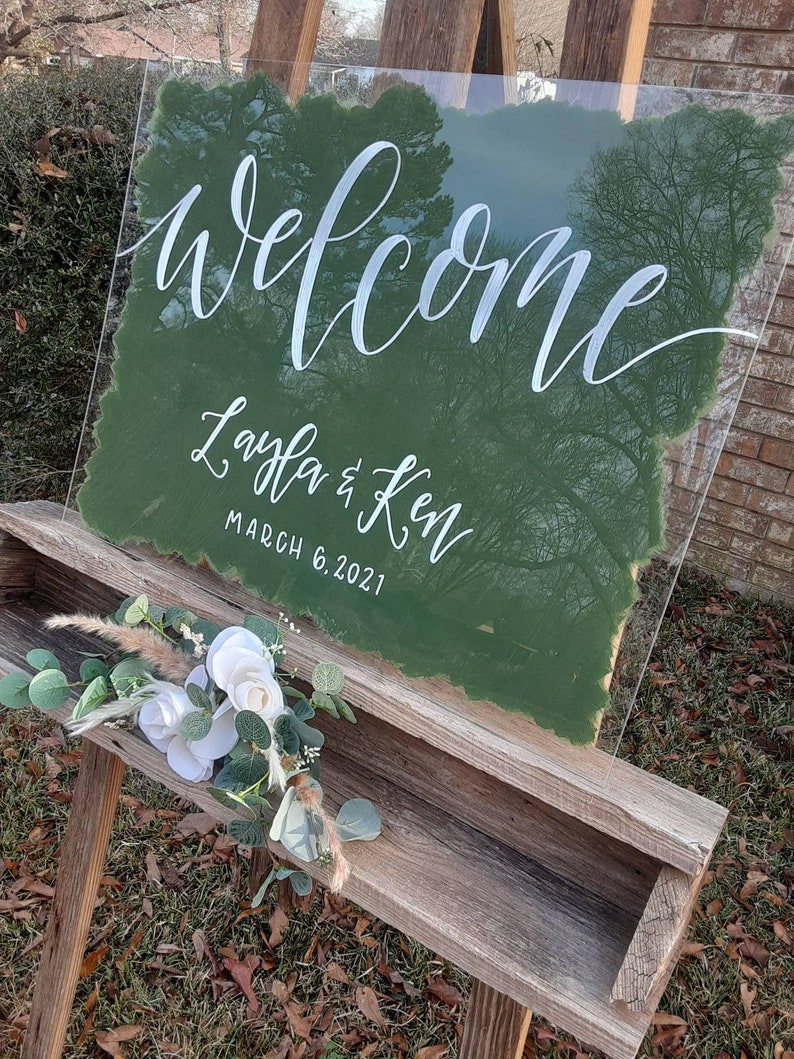Rust Terracotta Painted Acrylic Welcome Wedding Sign // - Etsy