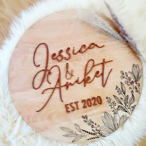 3d Wedding Couples Sign //raised Wood Round Name // Terracotta Rust ...