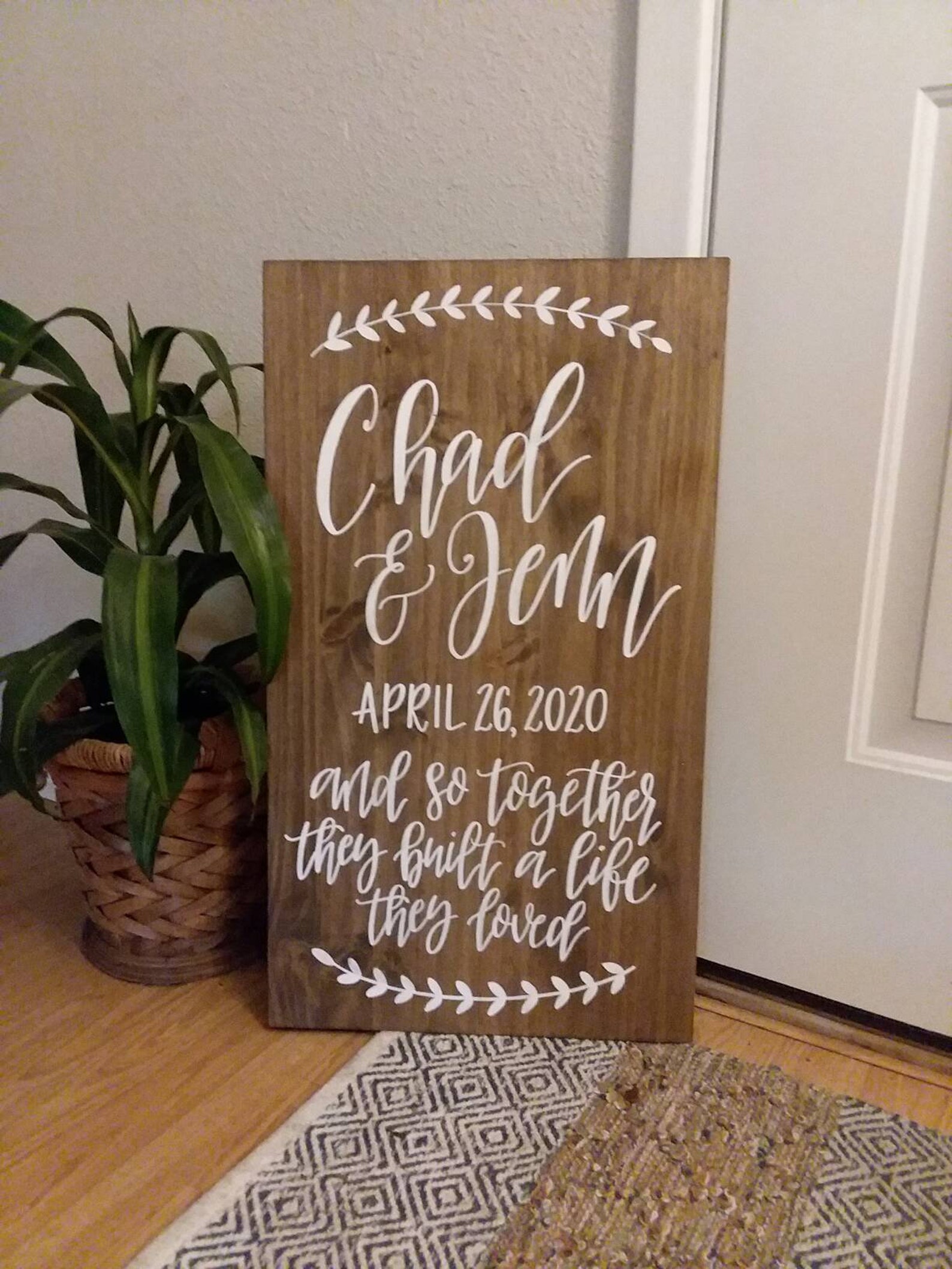 Custom Wedding Sign // Names, Date, Quote // Wood Wedding Decor - Etsy