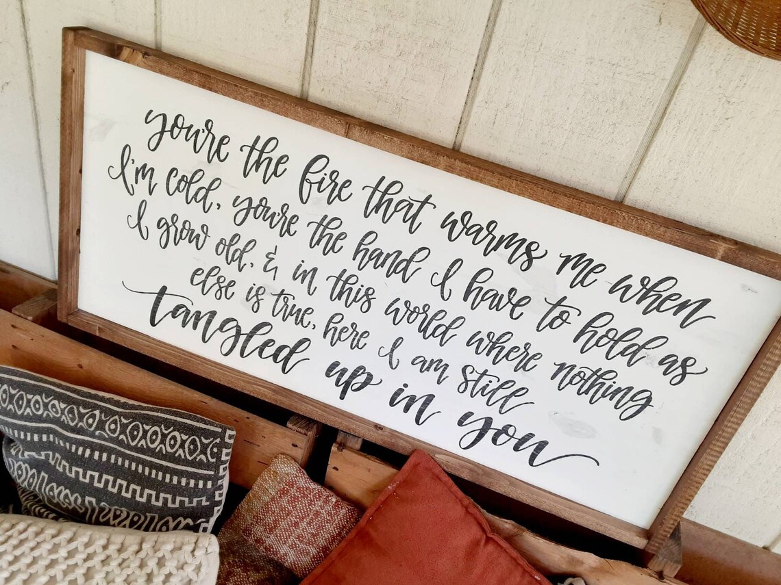 Custom Song Lyric Sign, Whitewashed Farmhouse Style Decor - Etsy