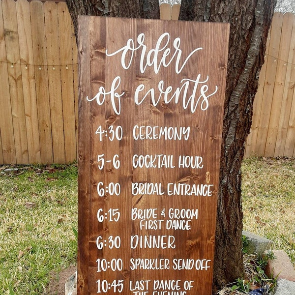 Order of Events - Etsy
