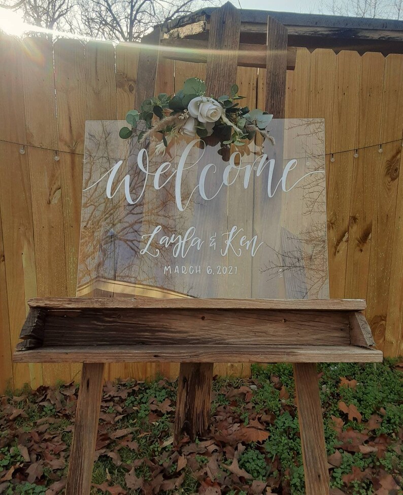 Welcome Wedding Sign Acrylic // Ceremony Entrance Sign // | Etsy