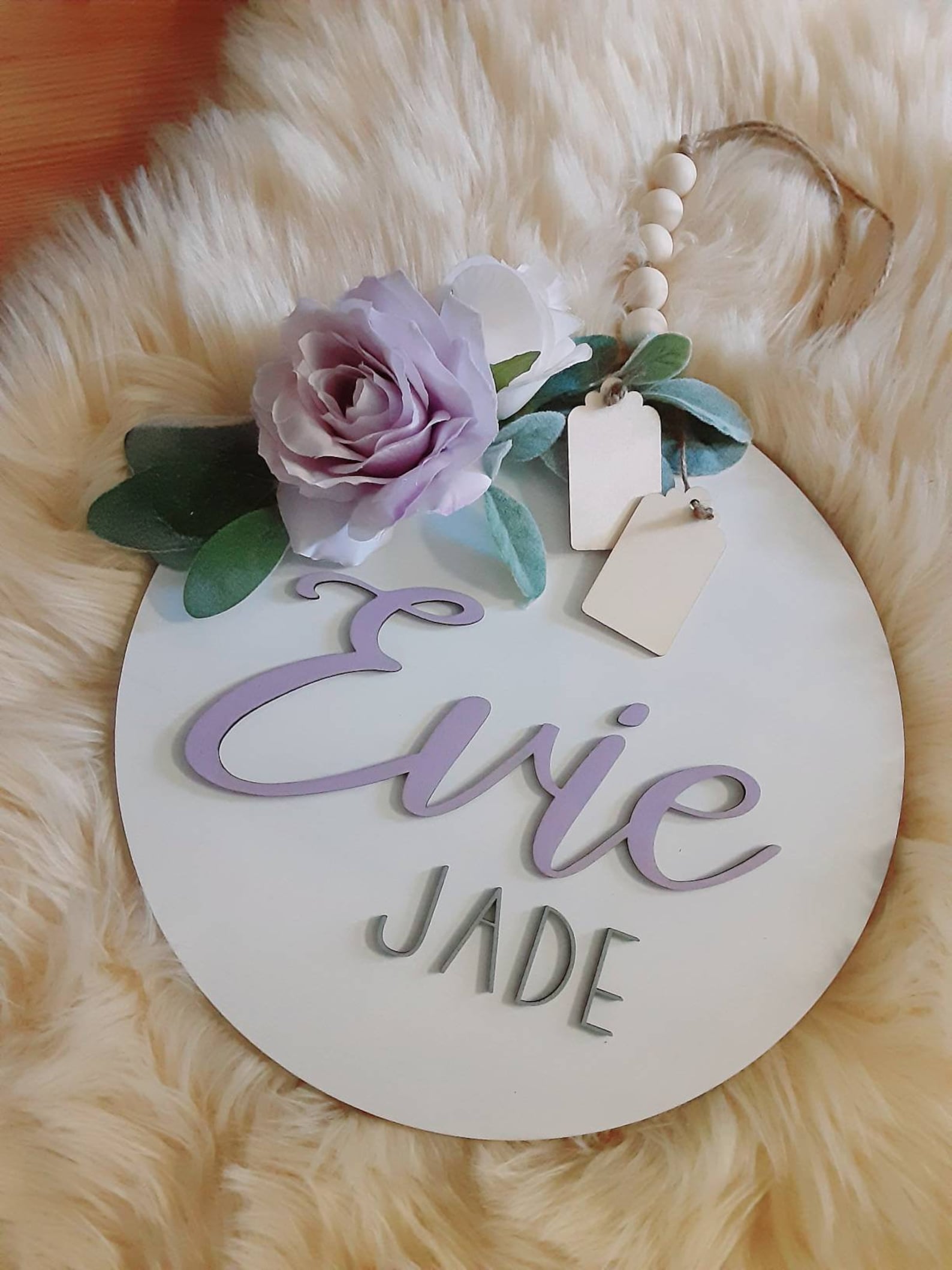 Any Colors 3D Hospital Hanger Name Sign // Boho Bead Wood | Etsy