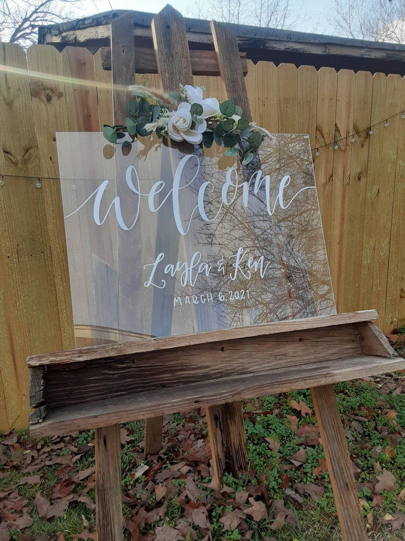 Welcome Wedding Sign Acrylic // Ceremony Entrance Sign // | Etsy