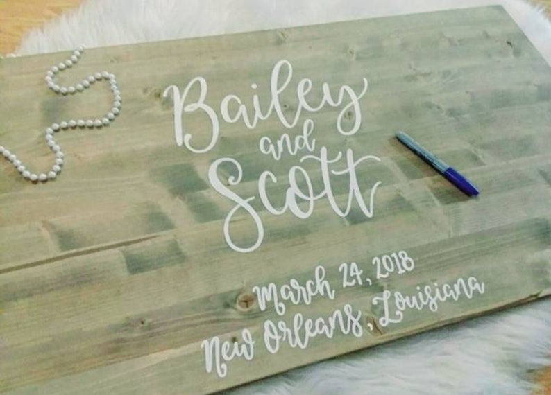 Alternative Guest Book // Wood Wedding Decor // Guest Sign in // Names ...