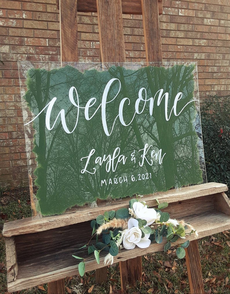 Rust Terracotta Painted Acrylic Welcome Wedding Sign // - Etsy