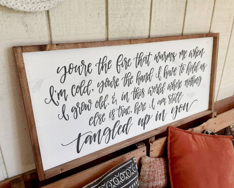 Custom Song Lyric Sign, Whitewashed Farmhouse Style Decor - Etsy