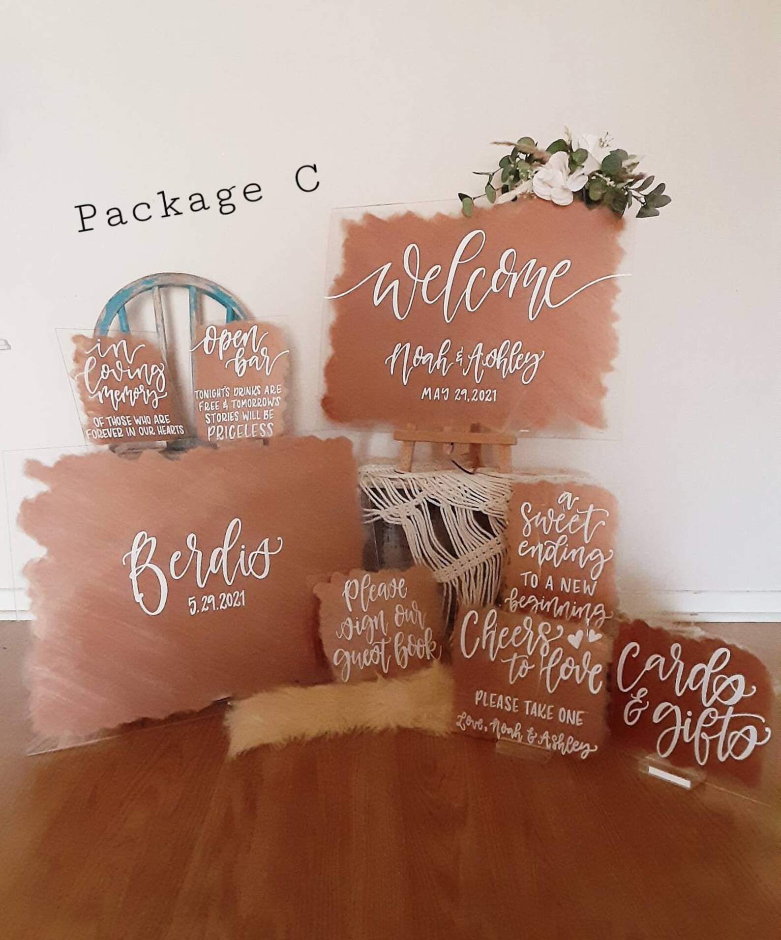Acrylic Wedding Package // Sign Bundle // Modern Wedding Decor | Etsy