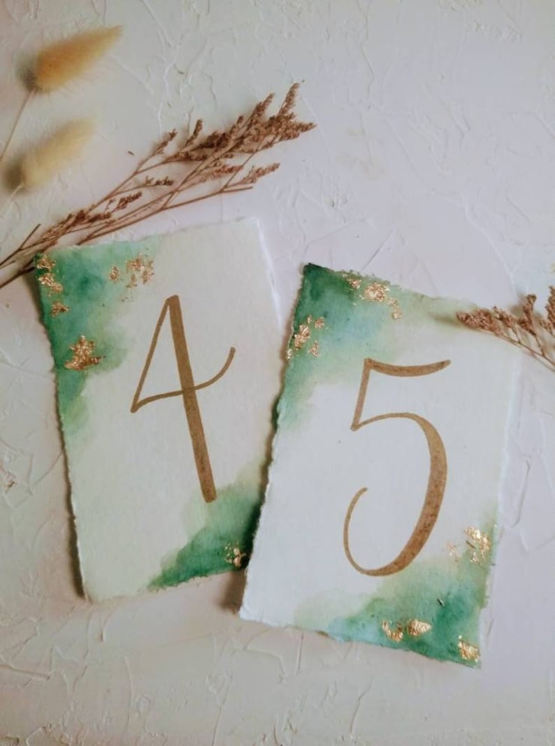Any Colors Navy Watercolor Table Numbers for Wedding - Etsy