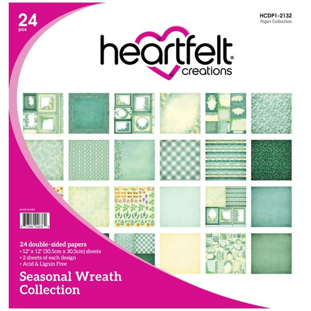 Heartfelt Creations Seasonal Wreath Double Sided 12x12 Paper Pad free ...
