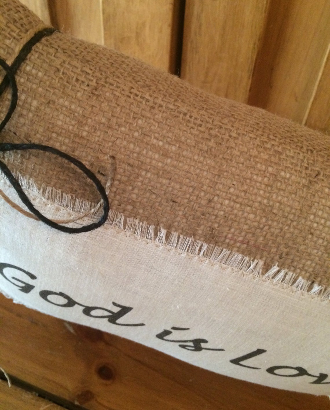 Christian Burlap Pillow god is Love Religious | Etsy
