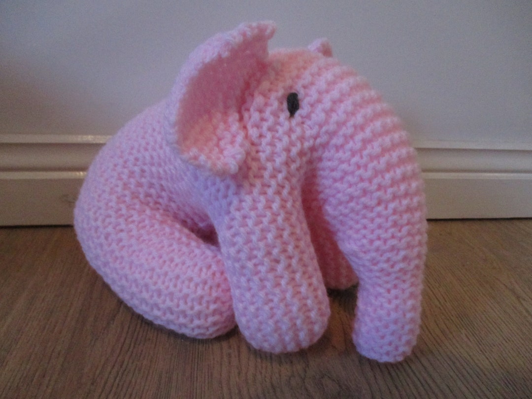 Hand Knitted Ella the Elephant Stuffed Toy - Etsy