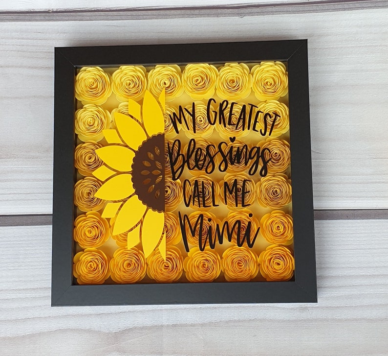 Floral Shadow Box Paper Flower Rose Shadow Box. Paper Rose - Etsy