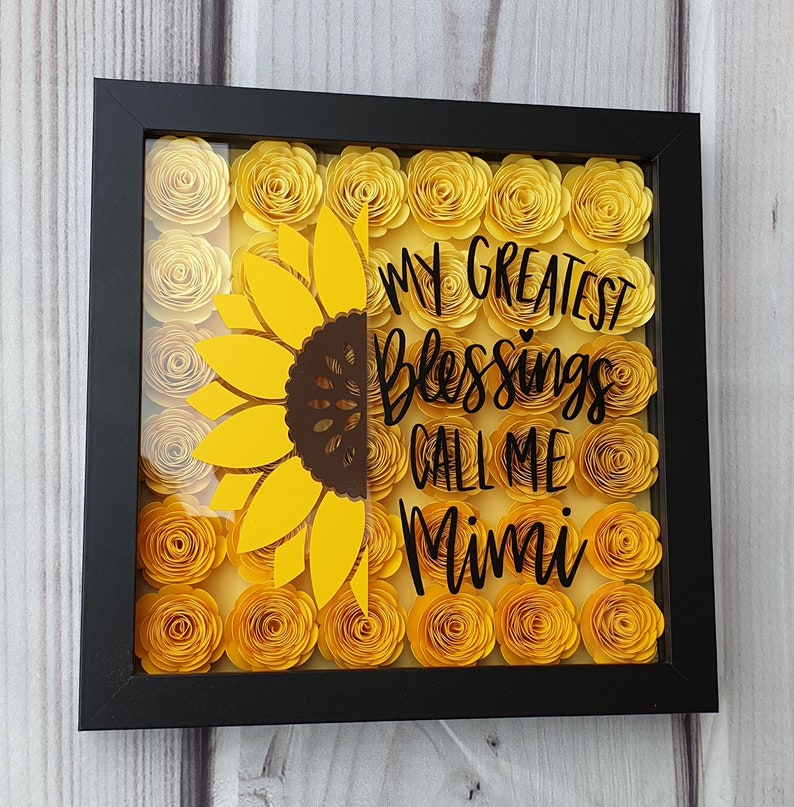 Floral Shadow Box Paper Flower Rose Shadow Box. Paper Rose - Etsy