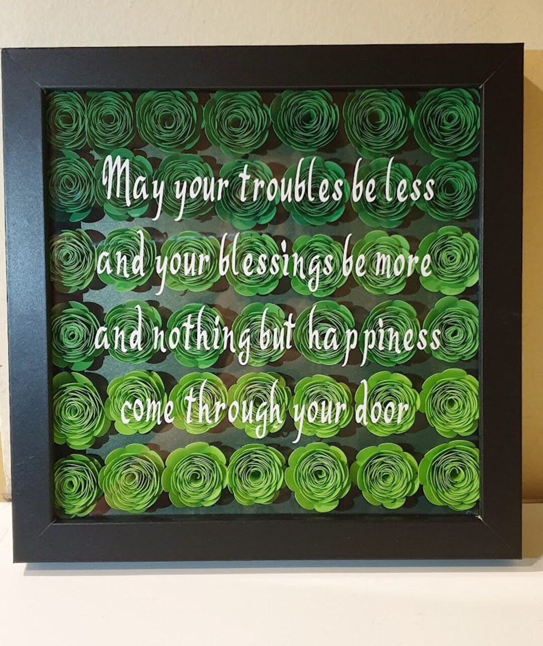 Floral Shadowbox, Paper Flower Shadow Box, Ombre Paper Flowers, Paper ...