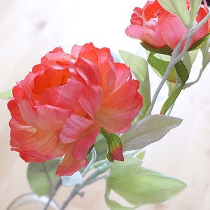 Mini Coral Red Peony (FB0062-01) | Silk Flower – Artificial Flower ...