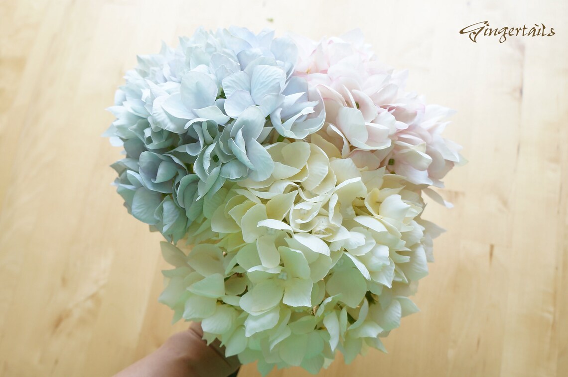 Vintage Style Pastel Yellow Hydrangea FB0046-03 silk | Etsy