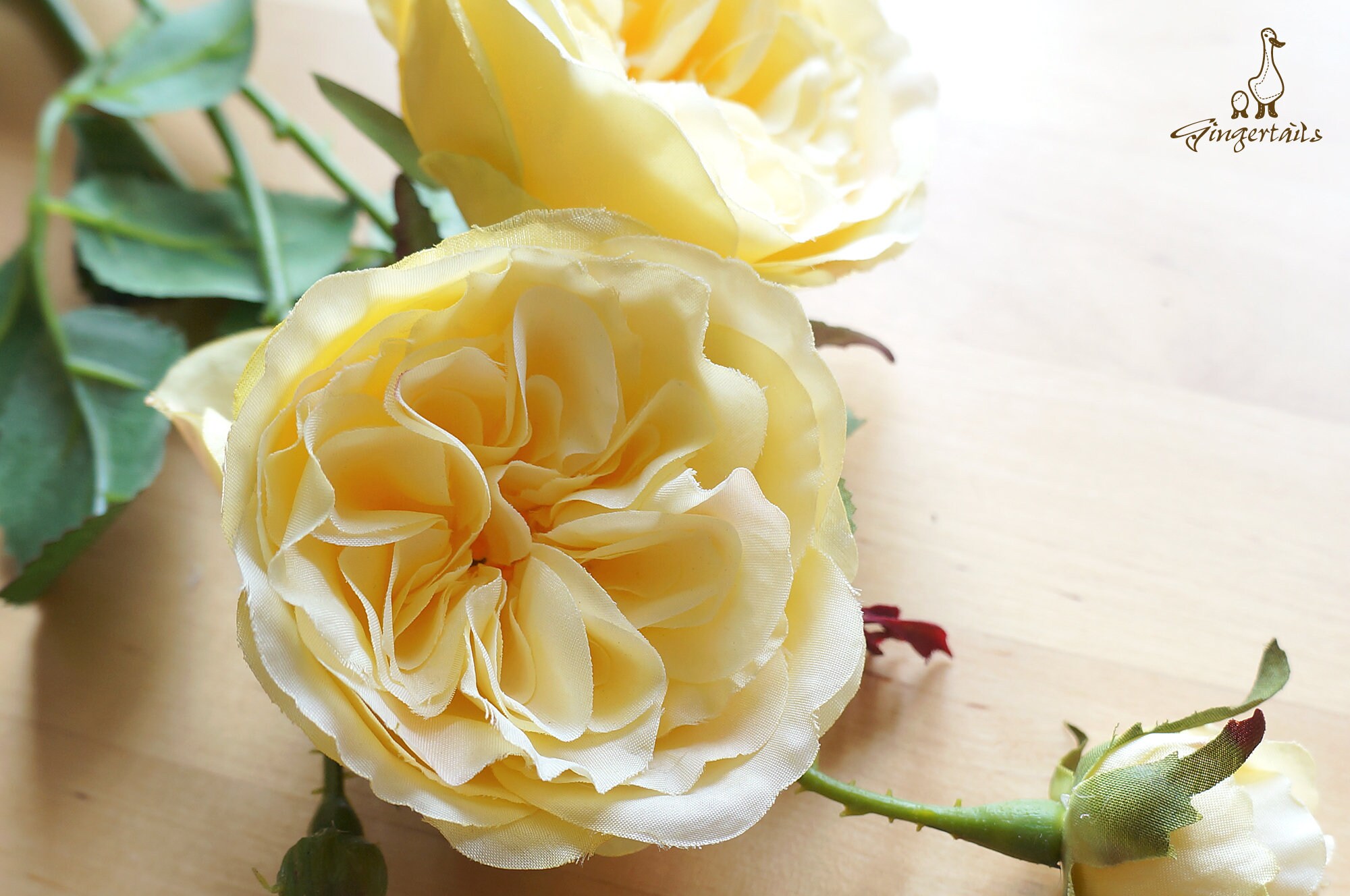 Yellow Garden Rose (FB0085-03) | Artificial Flower – Centrepieces ...
