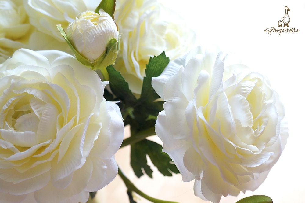 Ivory Ranunculus FB0055-01 Silk Flower Artificial Flower | Etsy