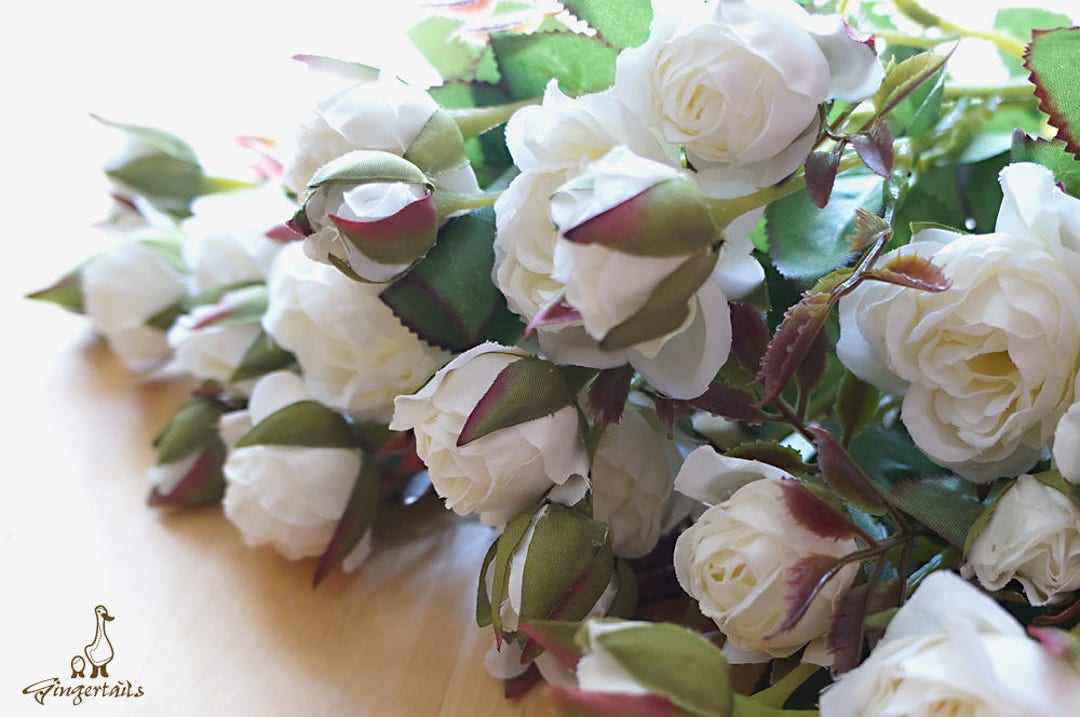 Mini White Spray Rose (FB0065-01) | Artificial Flower – Decoration ...