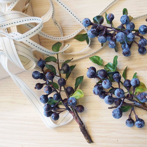 Blue Berries Floral Arrangements Fillers Artificial Greenery | Etsy