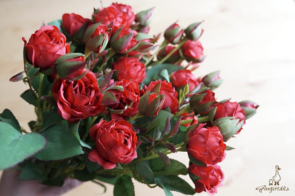 3 12 Stems Mini Red Spray Rose FB0065-05S Artificial | Etsy