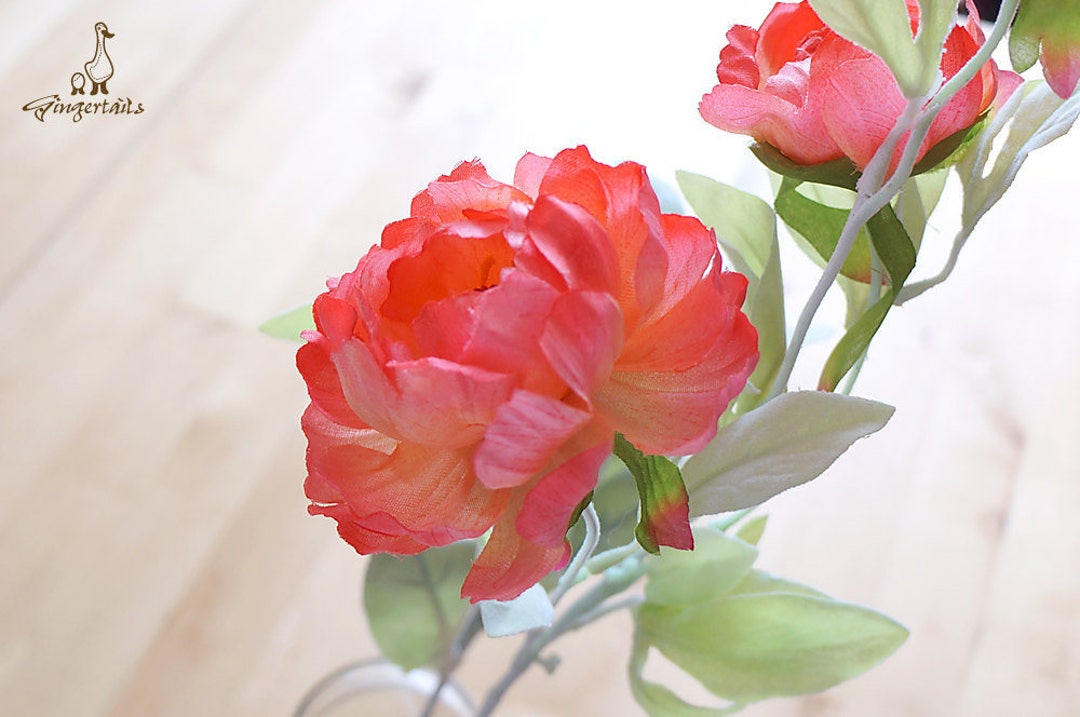 Mini Coral Red Peony (FB0062-01) | Silk Flower – Artificial Flower ...