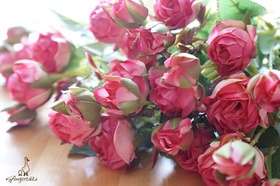 Mini Hot Pink Spray Rose FB0065-04 Artificial Flower - Etsy