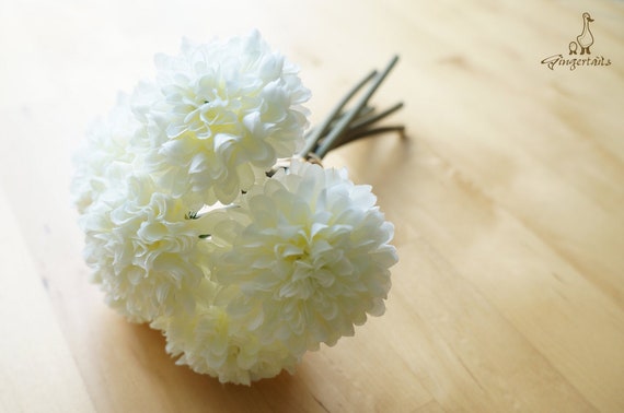 Mini Ivory Mums Bouquet FB0064-06 Artificial Flower - Etsy