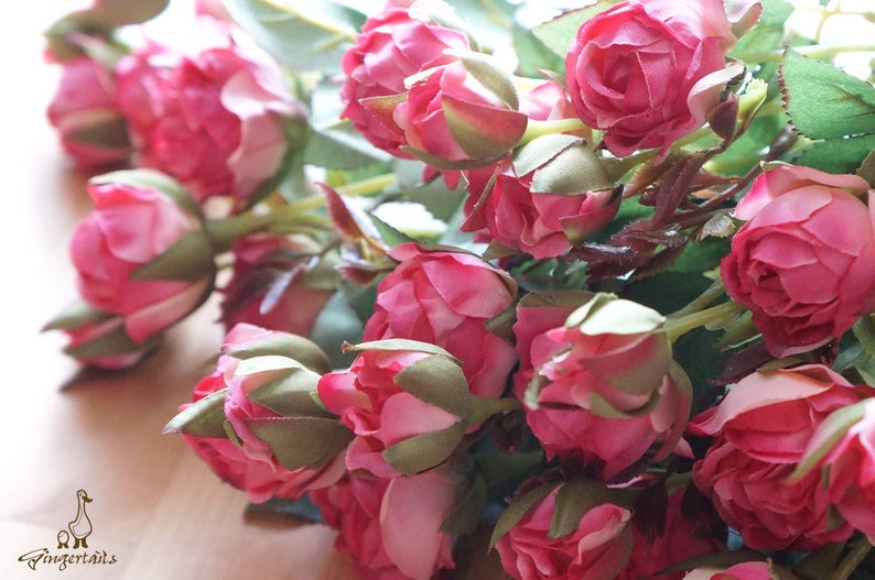 3 12 Stems Mini Hot Pink Spray Rose FB0065-04S - Etsy Hong Kong