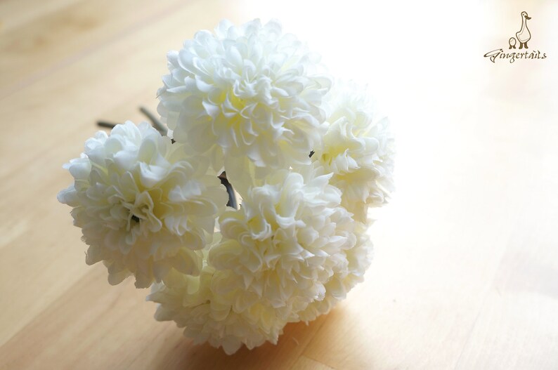 Mini Ivory Mums Bouquet FB0064-06 Artificial Flower - Etsy