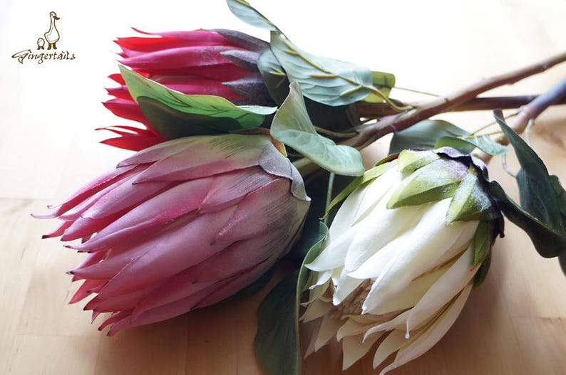 Large Red Protea FB0076-03 artificial flower flower | Etsy