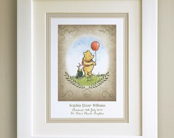 PERSONALISED Winnie the Pooh Christening Quote Print New | Etsy