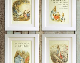 Peter Rabbit by Beatrix Potter four Framed Prints - Etsy
