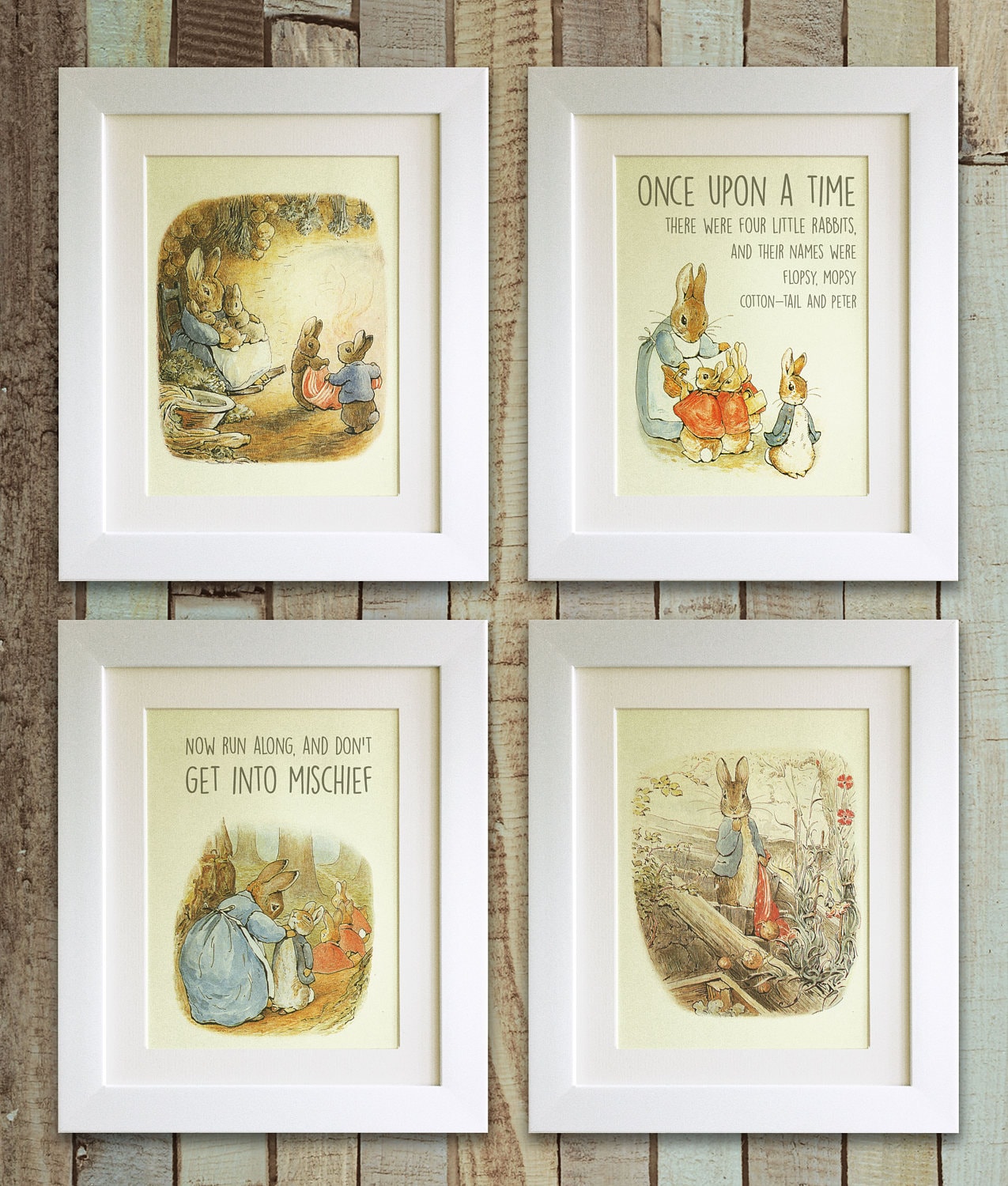 SET OF 4 Peter Rabbit Quote Prints UNFRAMED Birth - Etsy UK