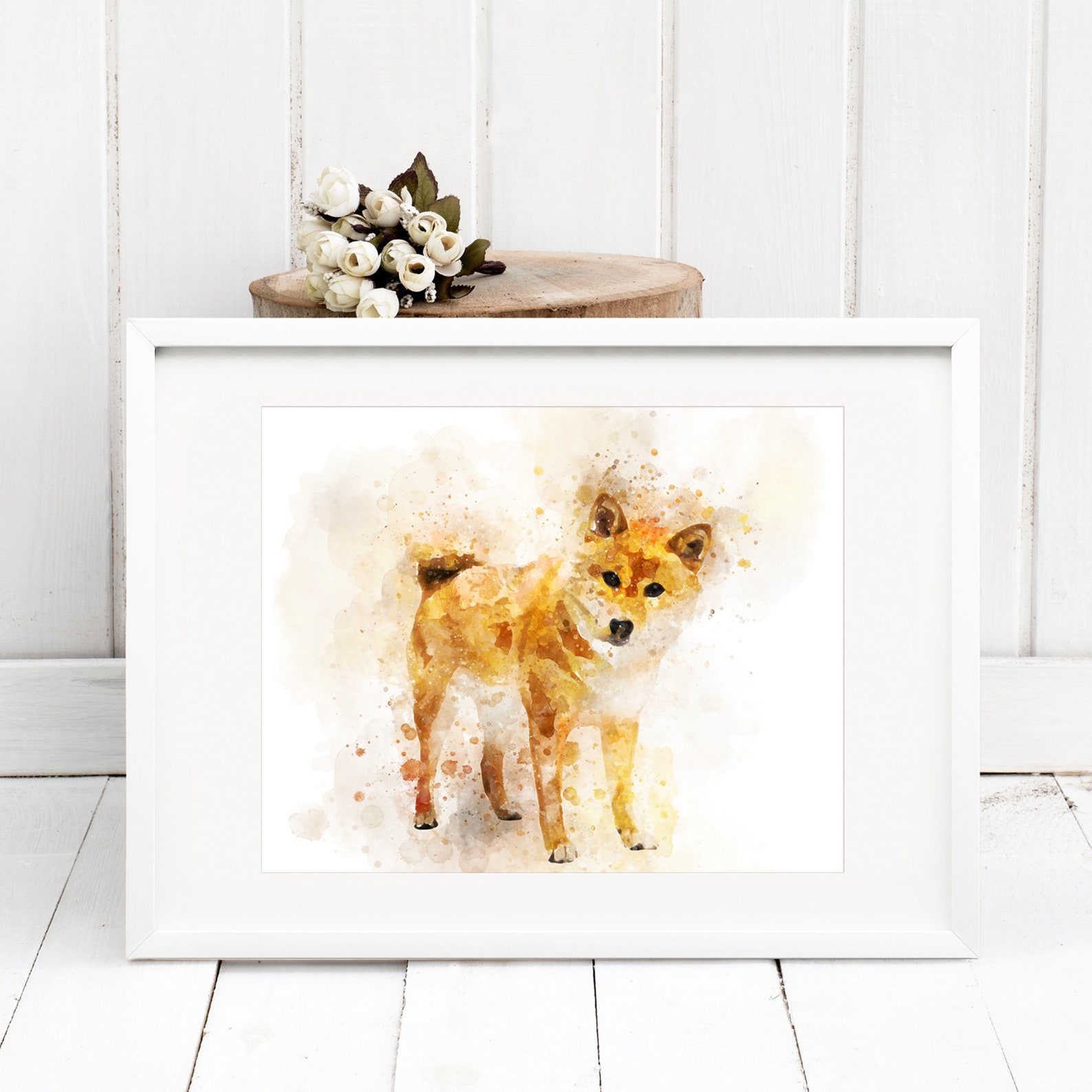 Shiba Inu Dog Wall Art Estampe à laquarelle Illustration - Etsy France