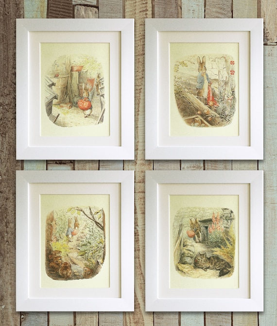 SET OF 4 Beatrix Potter Peter Rabbit Prints 5x7 | Etsy