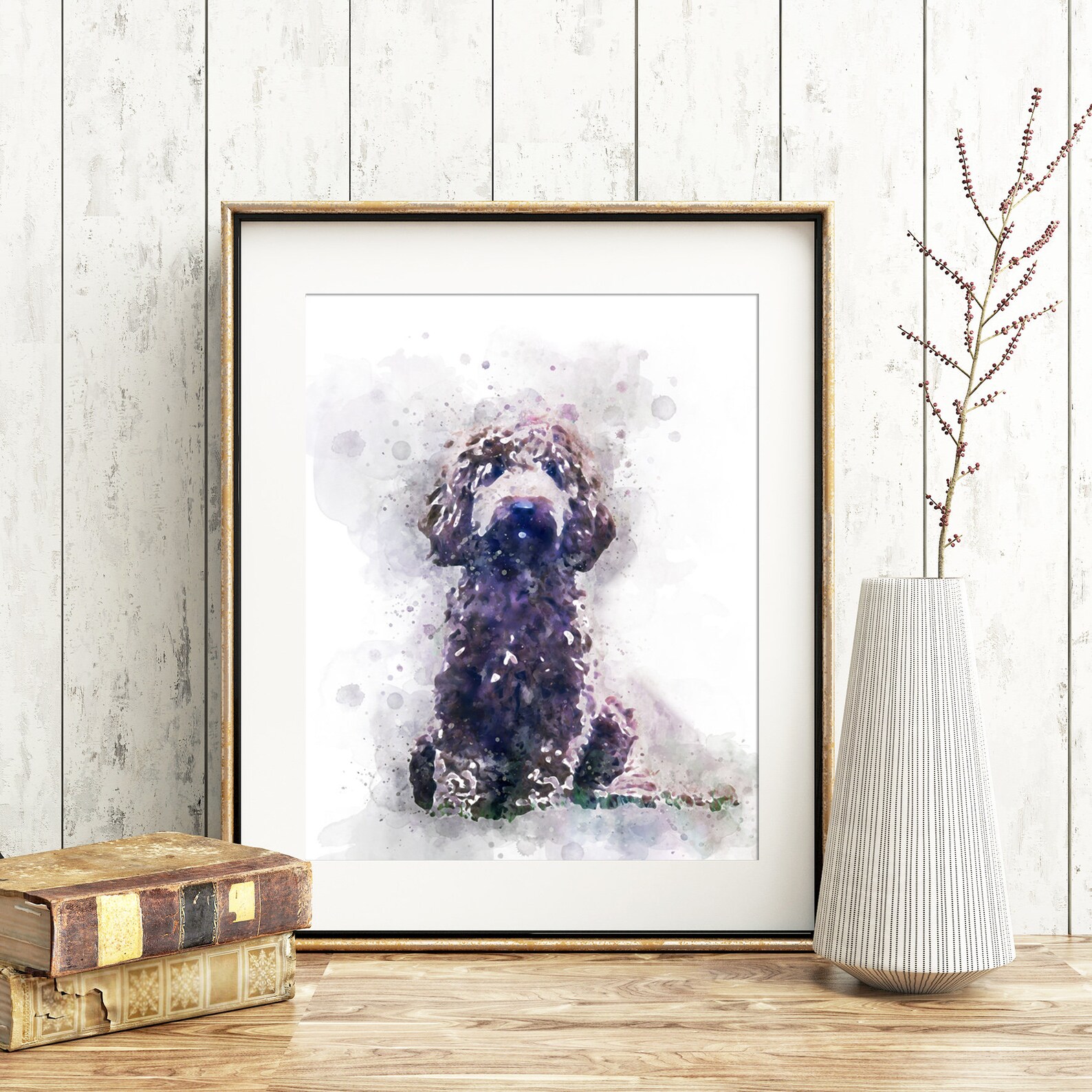 Cockapoo Dog Wall Art Watercolour Print Illustration A4 | Etsy