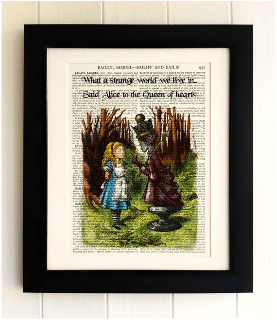 ART PRINT on Old Antique Book Page UNFRAMED Alice in - Etsy