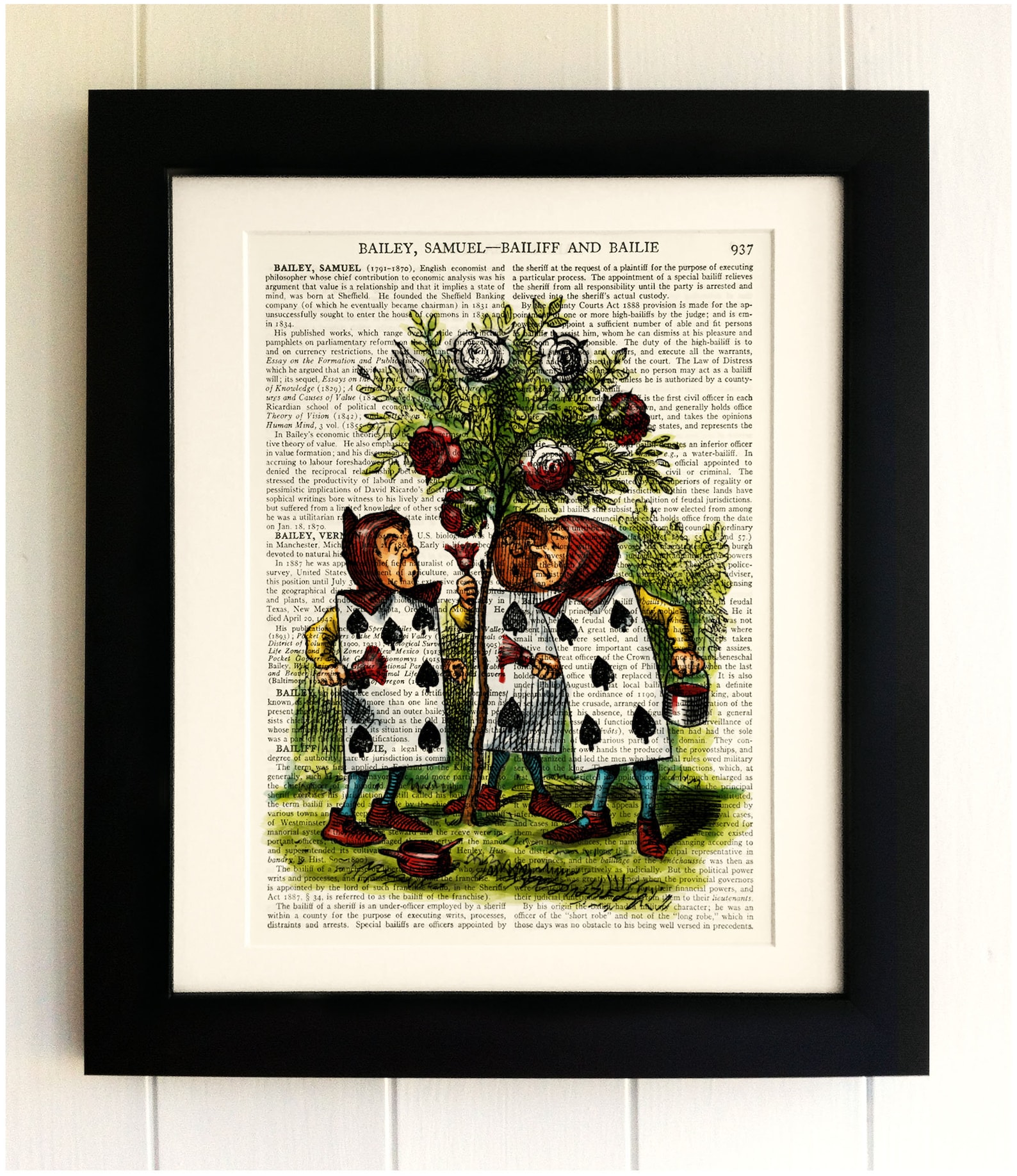 Set of 6 Art Prints on Old Antique Book Page Alice in - Etsy UK