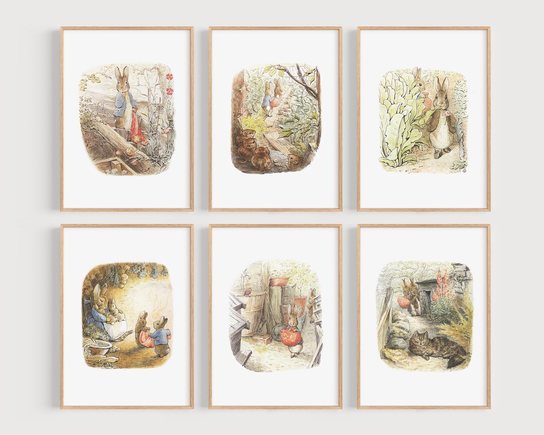 SET OF 6 Classic Peter Rabbit Prints Unframed Print Bedroom - Etsy