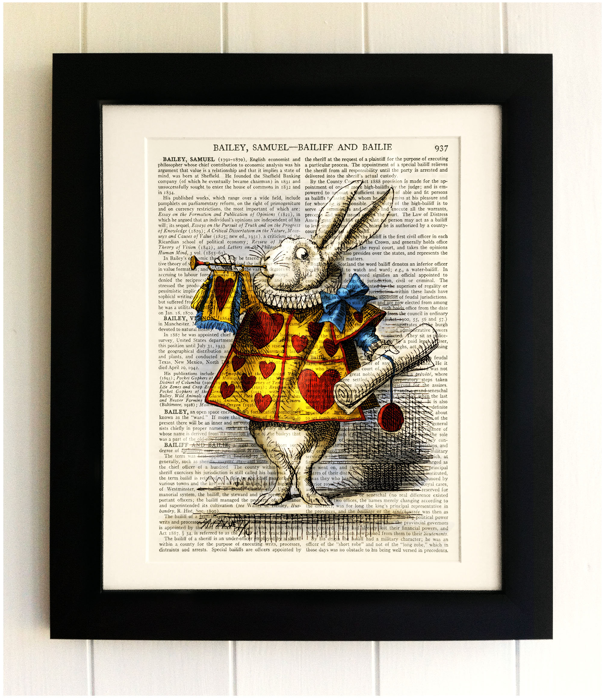 Set of 6 Art Prints on old antique book page Alice in | Etsy