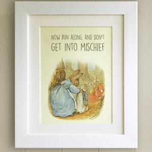 SET OF 4 Peter Rabbit Quote Prints, *UNFRAMED* Birth, Christening ...