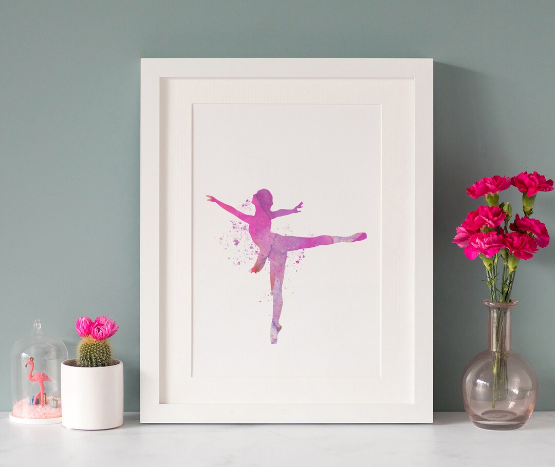 Watercolour Style Ballet Print, 10"x8", Pink, *UNFRAMED* Modern Art - Etsy